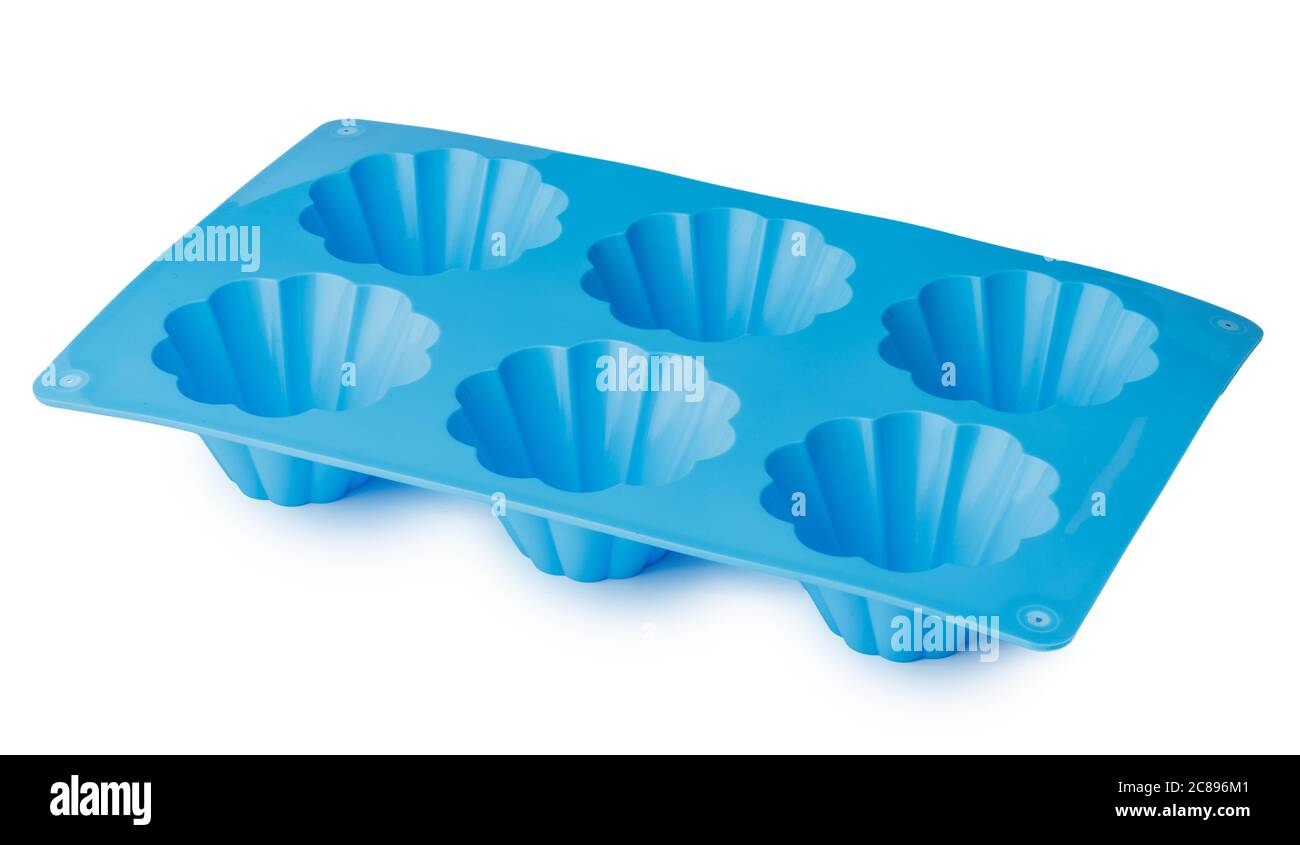 Silicone form for cupcake baking on white background Stock Photo - Alamy