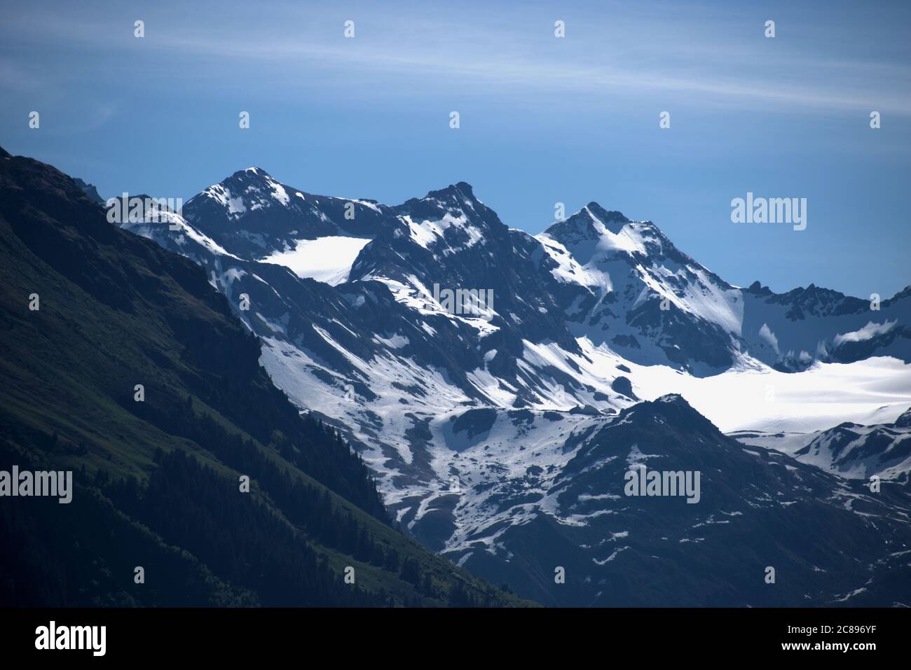 Swiss mountain scenery on the way to Davos Stock Photo - Alamy