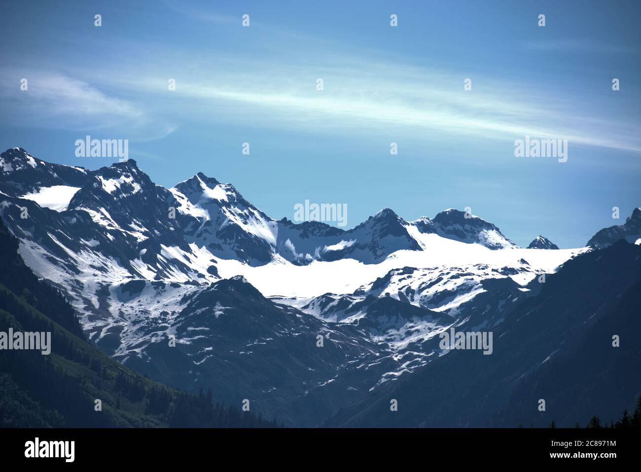 Swiss mountain scenery on the way to Davos Stock Photo - Alamy