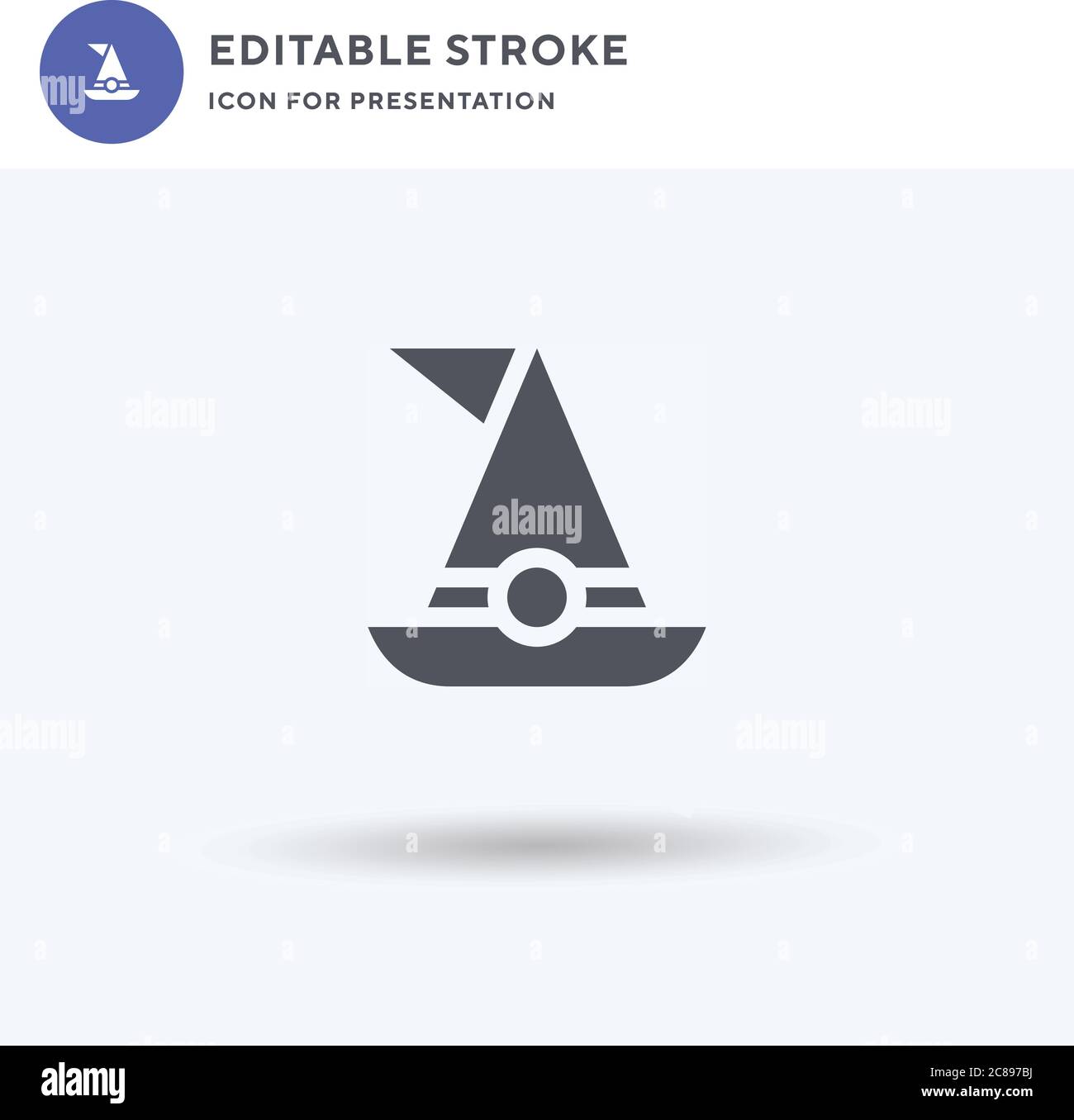 Witch icon vector, filled flat sign, solid pictogram isolated on white ...