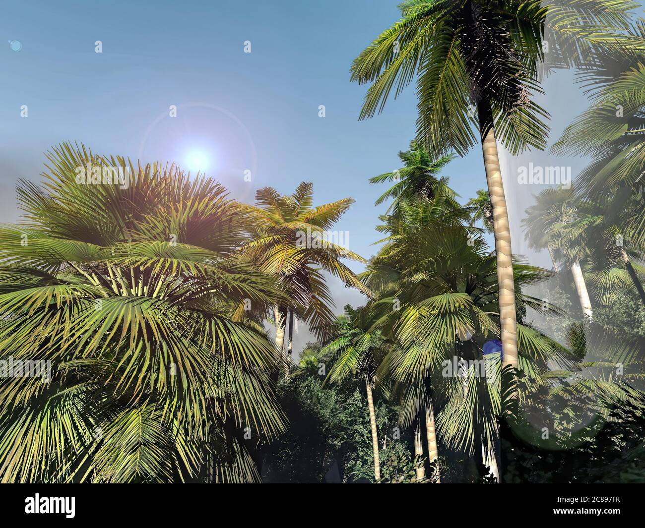 Paradise on Hawaii Island 3d rendering Stock Photo - Alamy