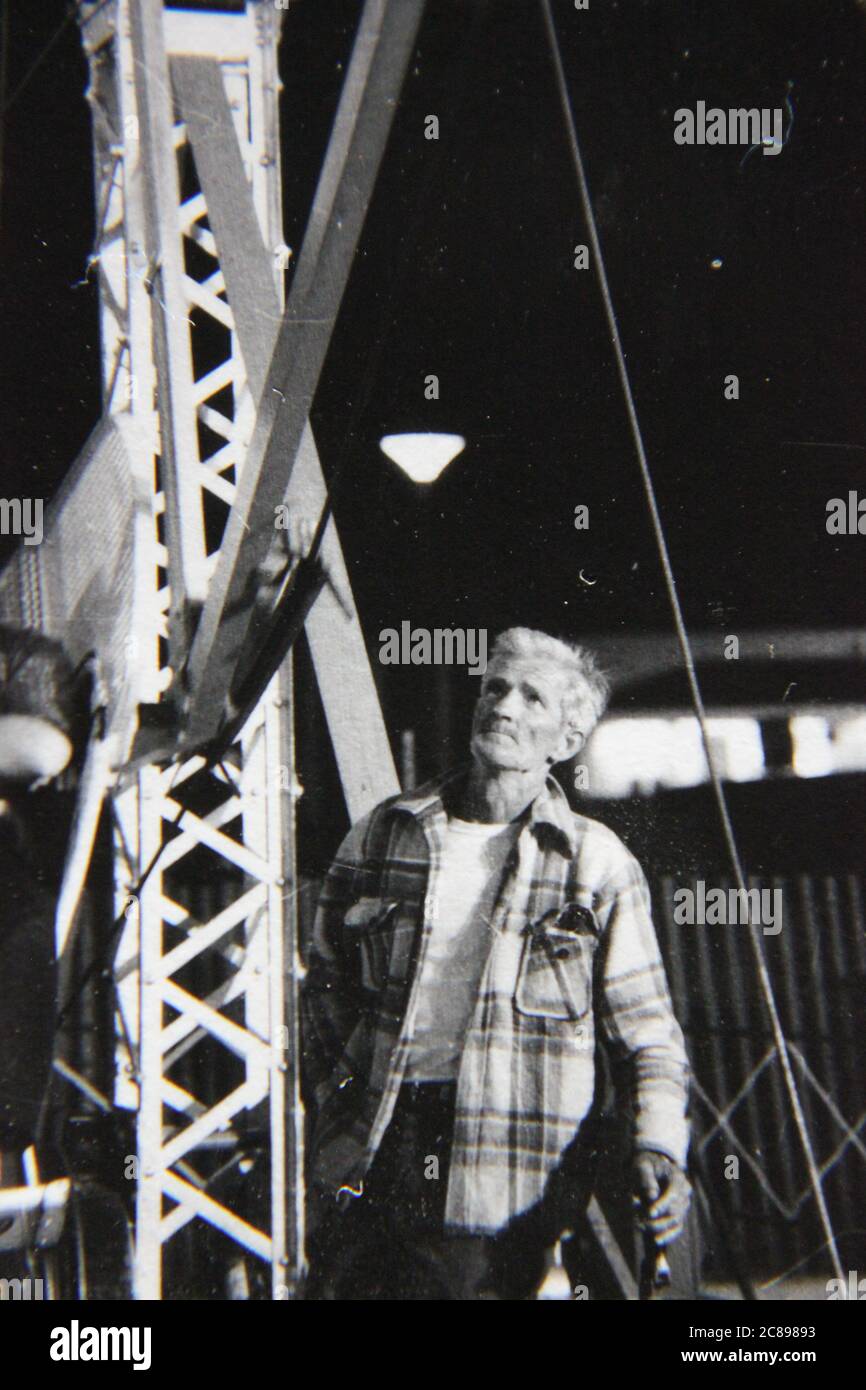 Fine 70s vintage black and white lifestyle photography of a carnival ...