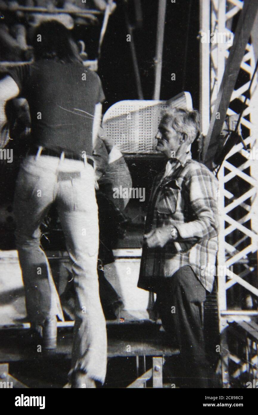 Fine 70s vintage black and white lifestyle photography of a carnival ...