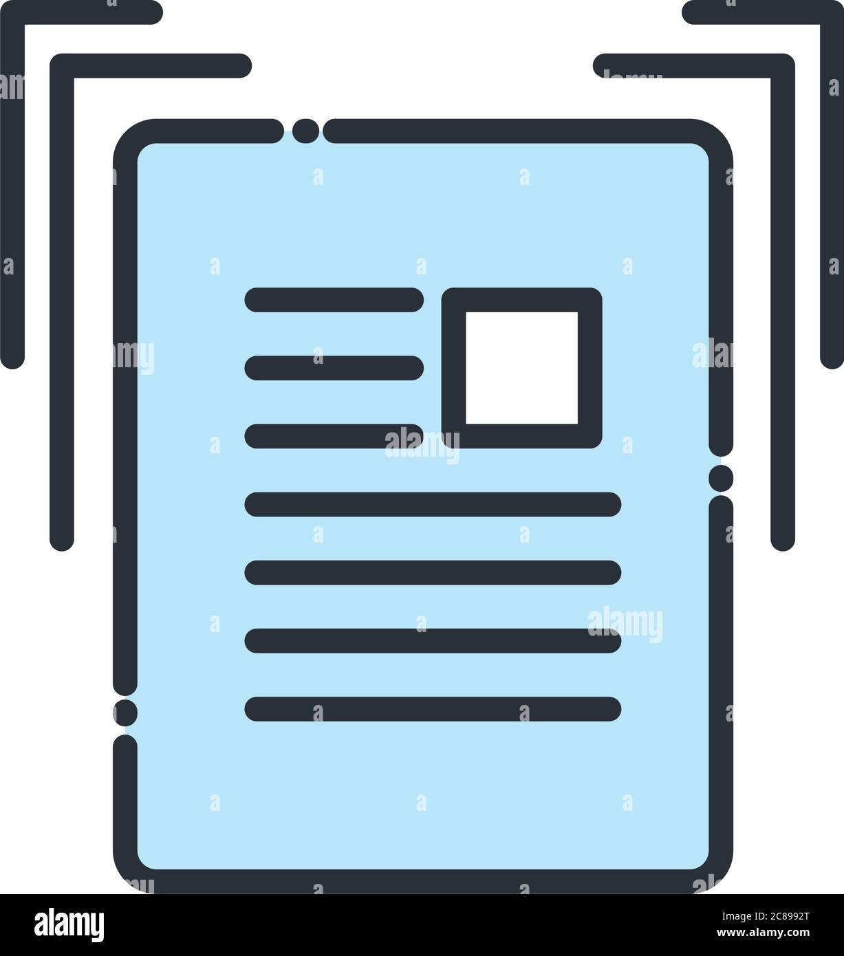 Document line and fill style icon design, Data archive and information theme Vector illustration ...