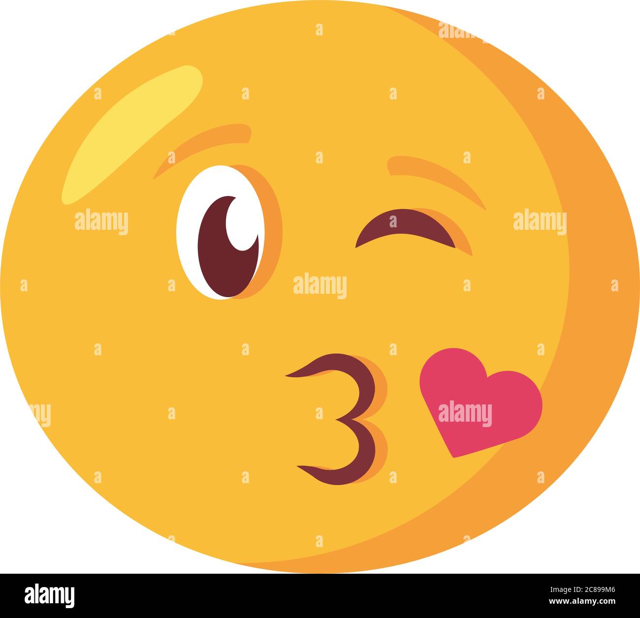 kissing emoji face classic flat style icon vector illustration design ...