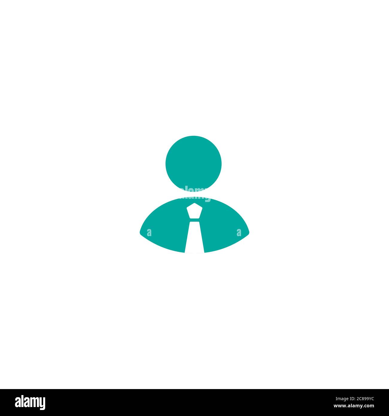 flat icon of human figure with tie. Avatar isolated on white. Vector ...