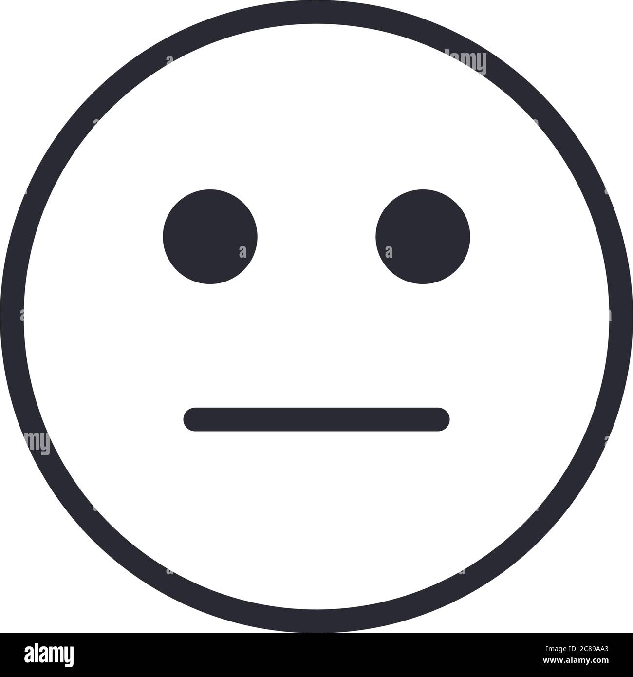 neutral emoji face line style icon design, Cartoon expression emoticon ...