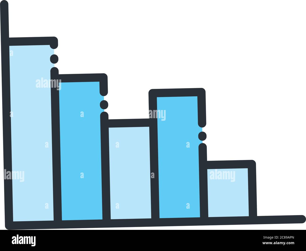 Infographic bars chart line and fill style icon design, Data ...