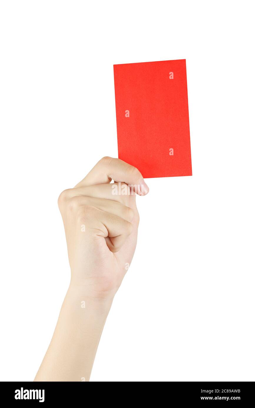 Hand red card hi-res stock photography and images - Alamy