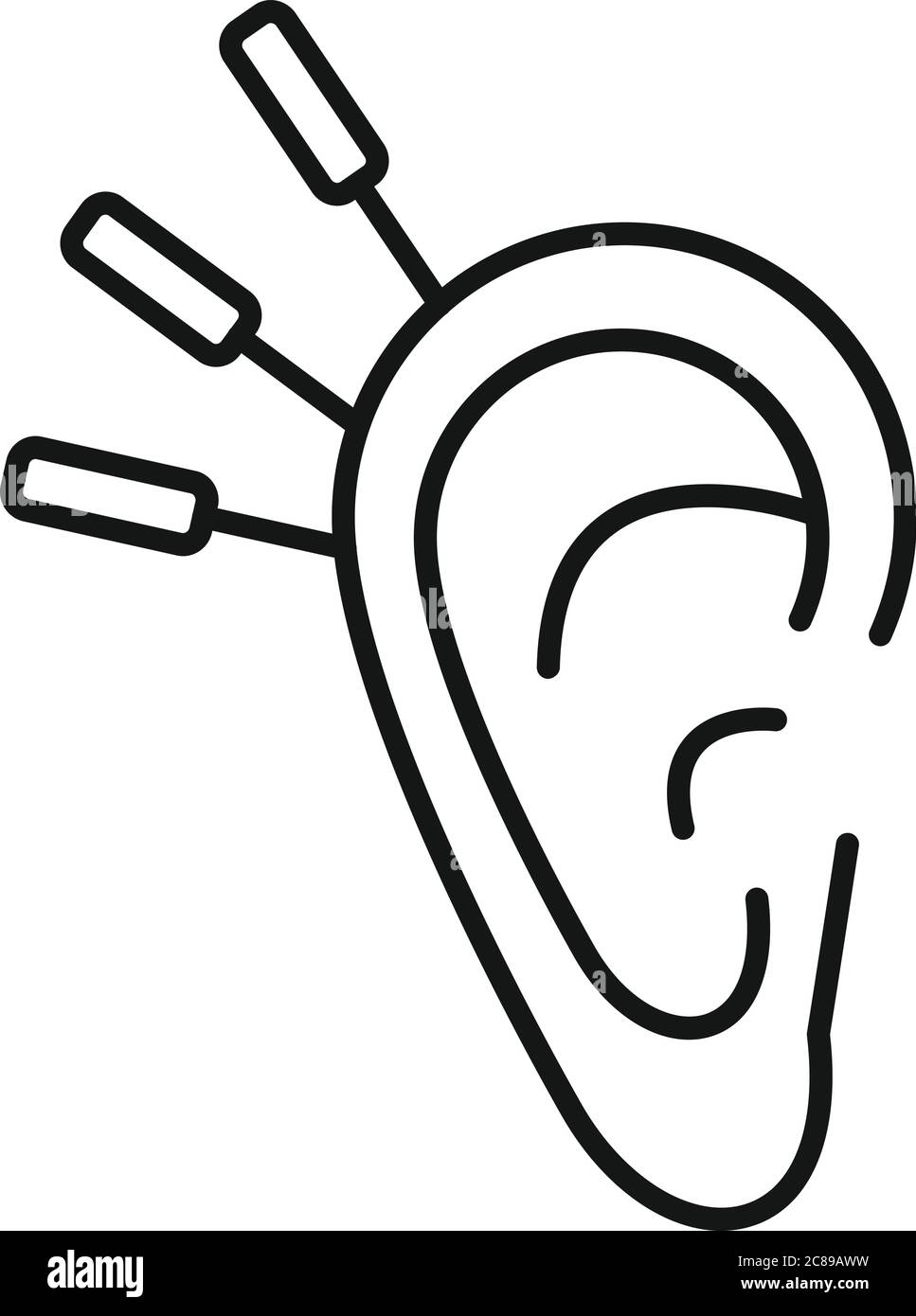 Ear acupuncture icon. Outline ear acupuncture vector icon for web ...