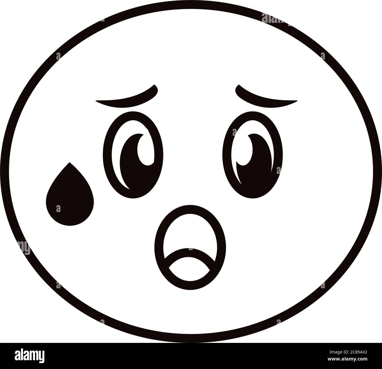 terrified emoji face classic line style icon vector illustration design ...