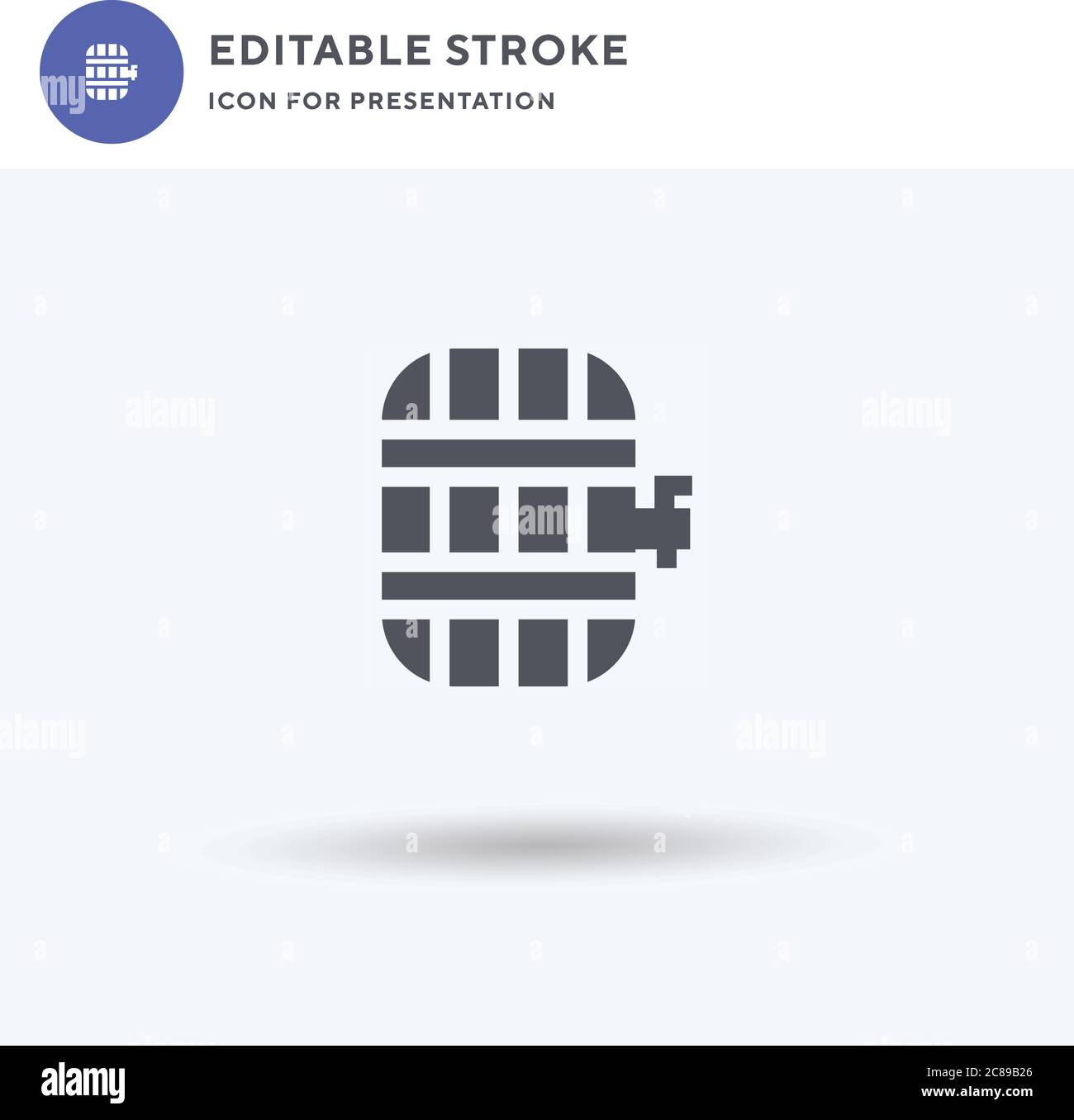 Barrel icon vector, filled flat sign, solid pictogram isolated on white ...