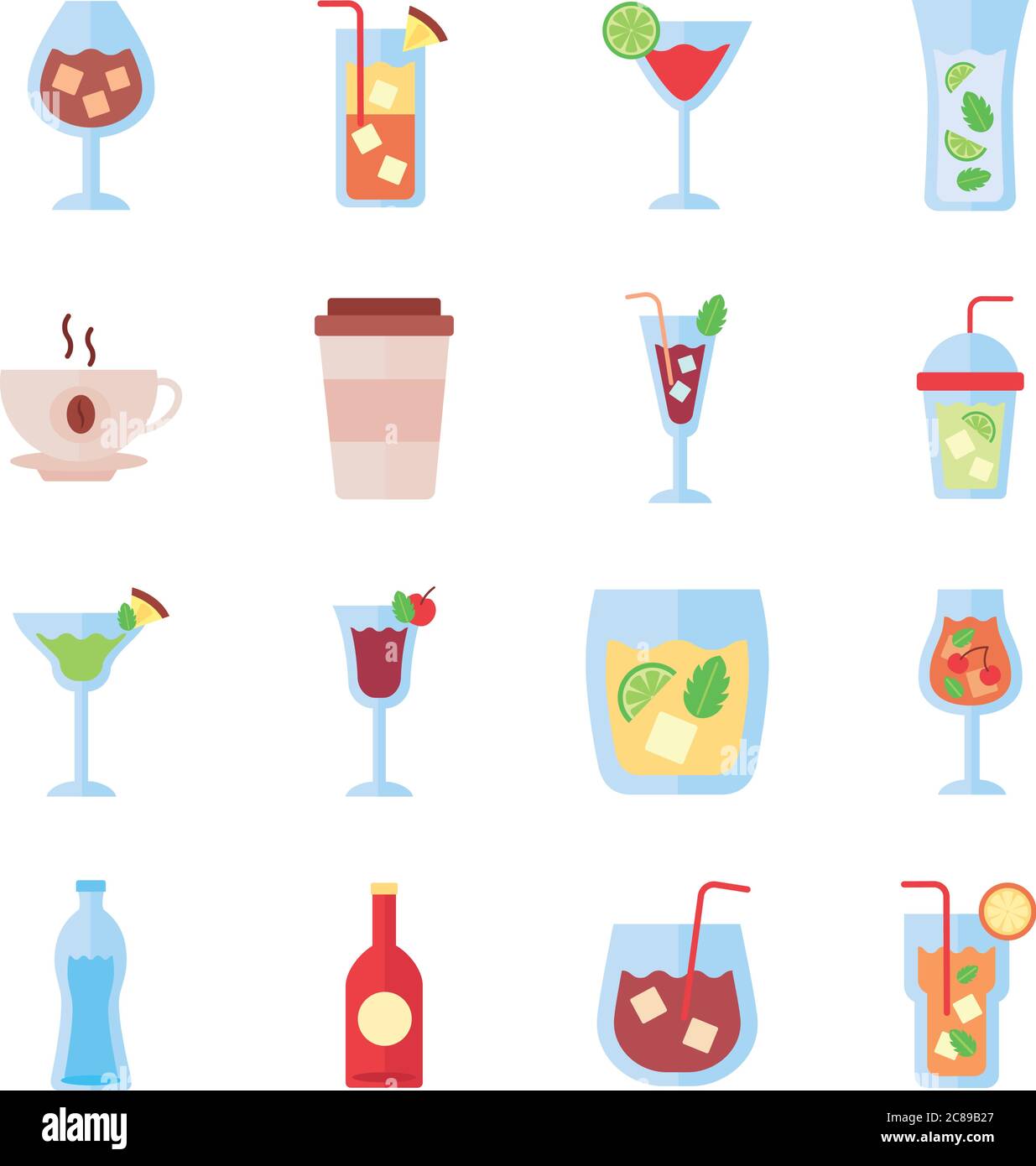 bundle of drinks collection set icons vector illustration design Stock ...