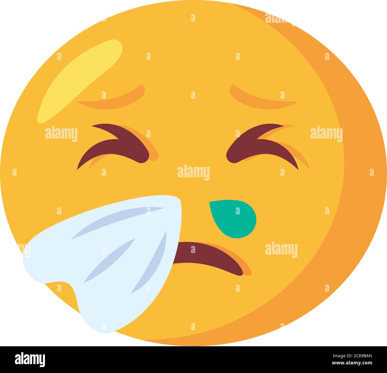 sick cold emoji face classic flat style icon vector illustration design ...