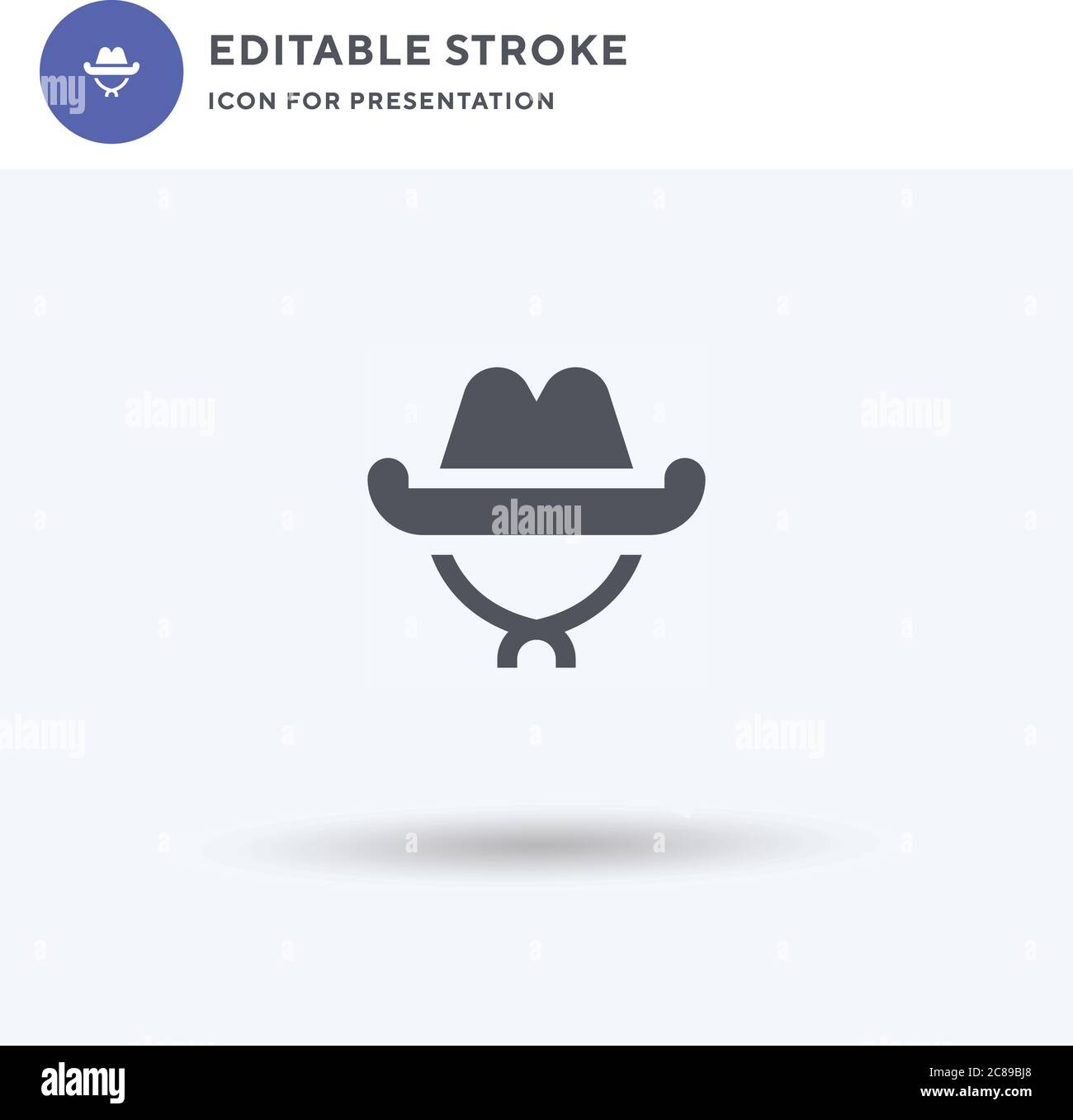 Cowboy Hat icon vector, filled flat sign, solid pictogram isolated on ...