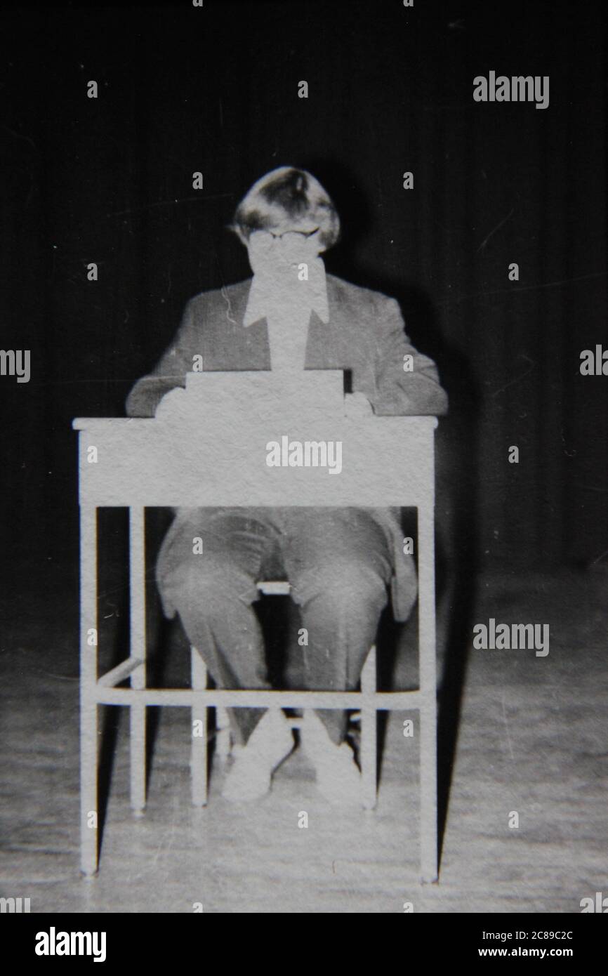 Fine 70s vintage black and white lifestyle photography of a stage ...