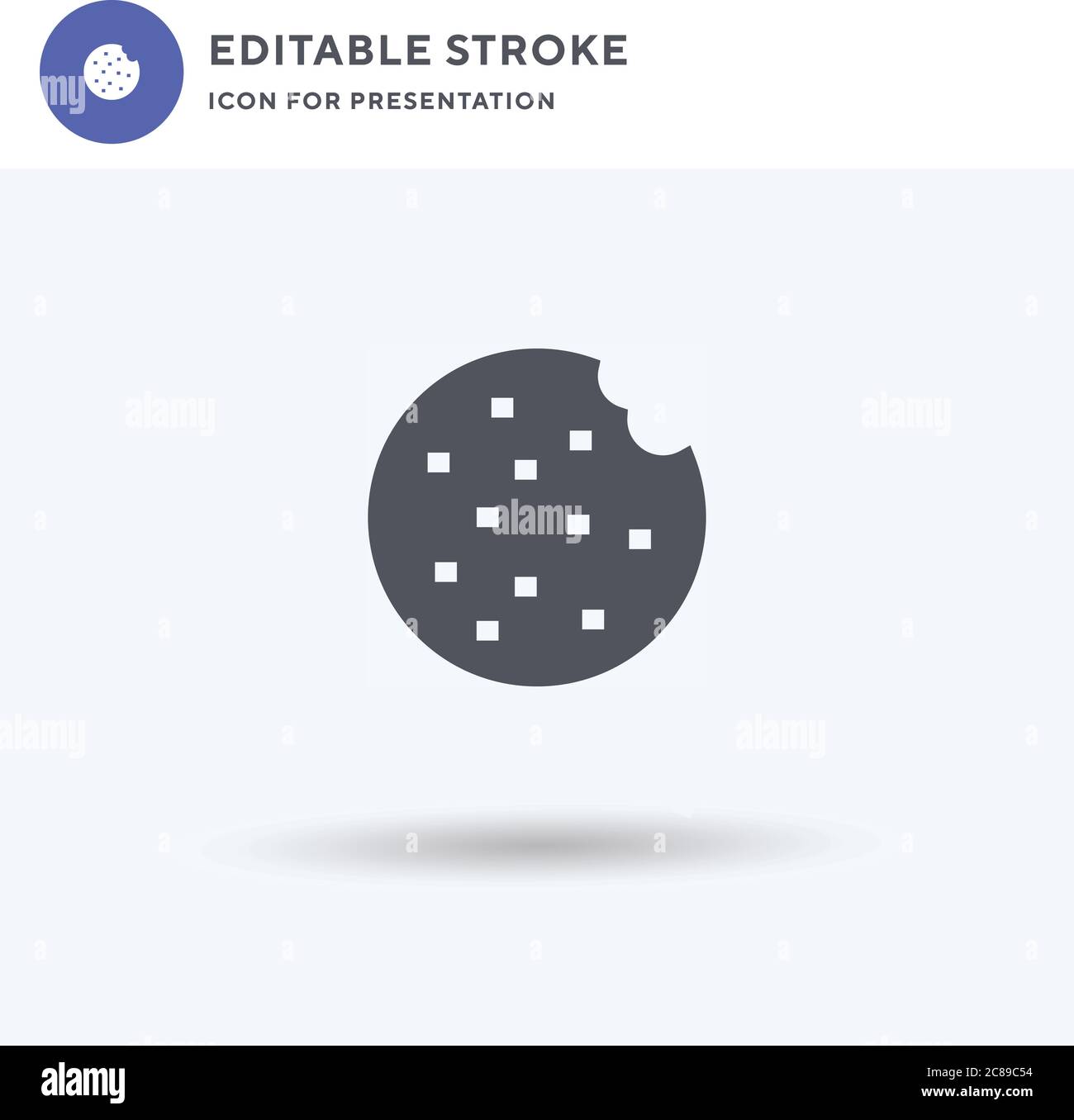 Cookie icon vector, filled flat sign, solid pictogram isolated on white ...