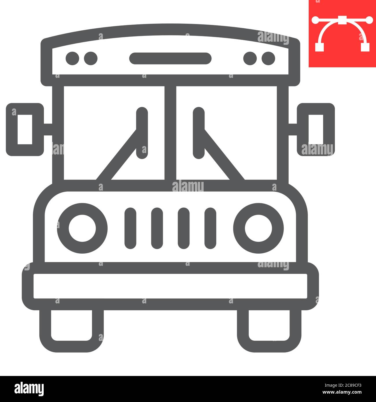 School bus line icon, school and education, bus sign vector graphics ...