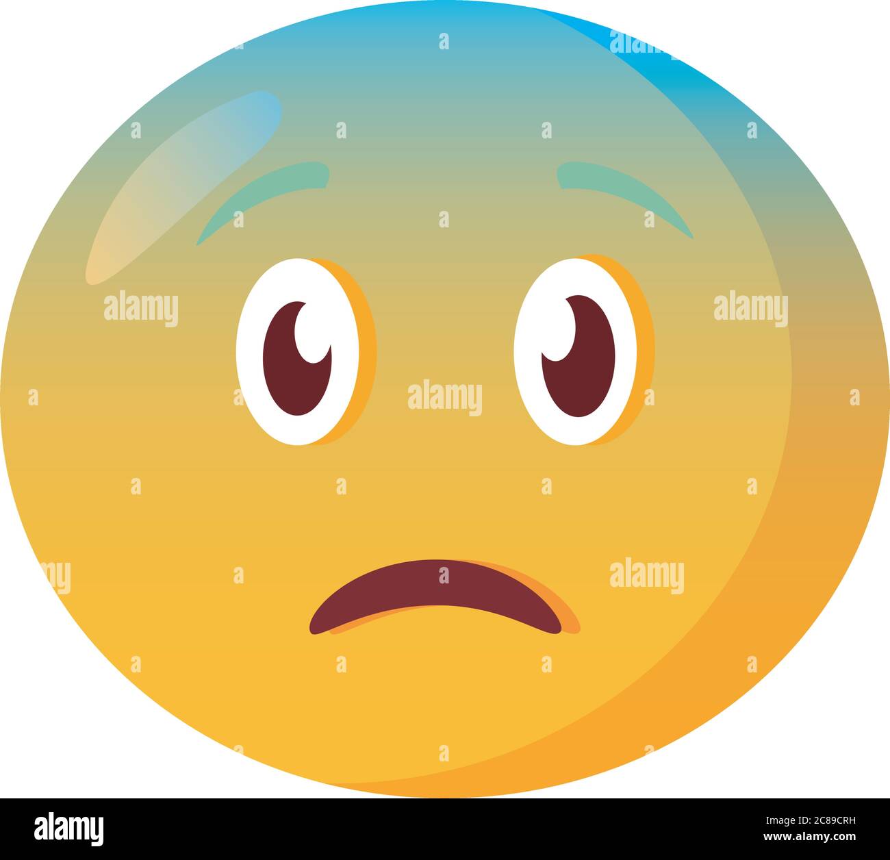 terrified emoji face classic flat style icon vector illustration design ...