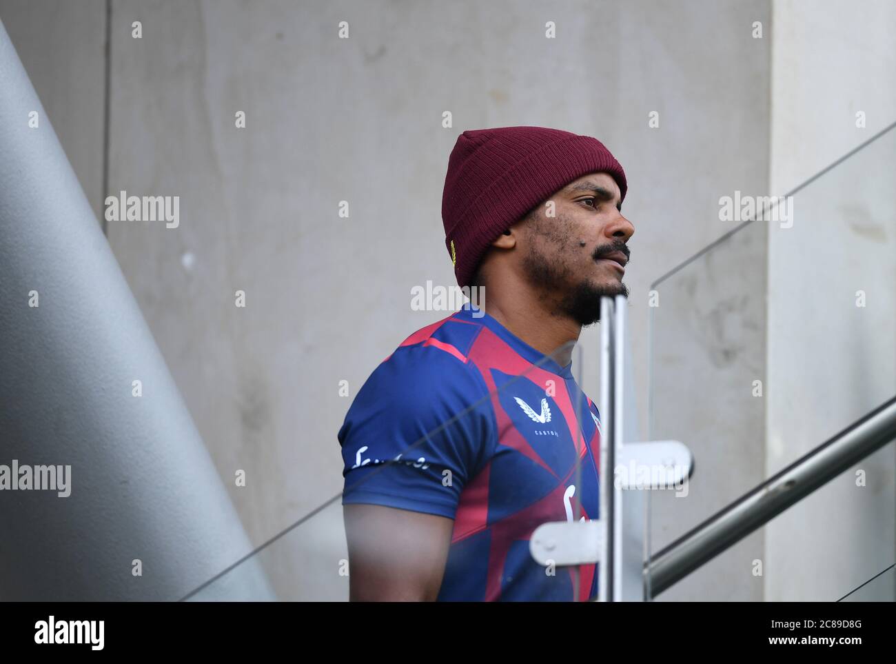 Shannon Gabriel of West Indies looks on during the nets session at ...