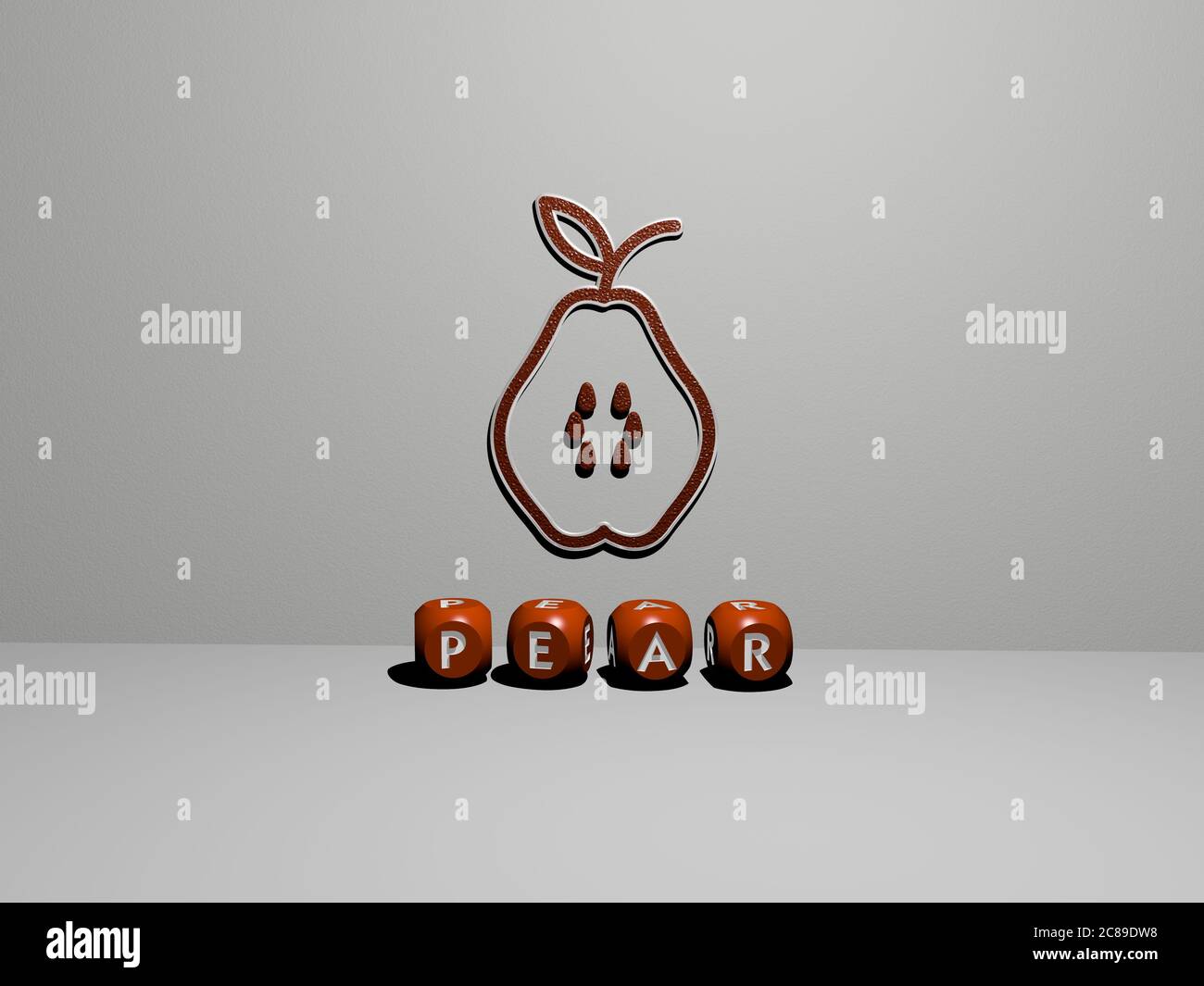3D graphical image of PEAR vertically along with text built by metallic ...