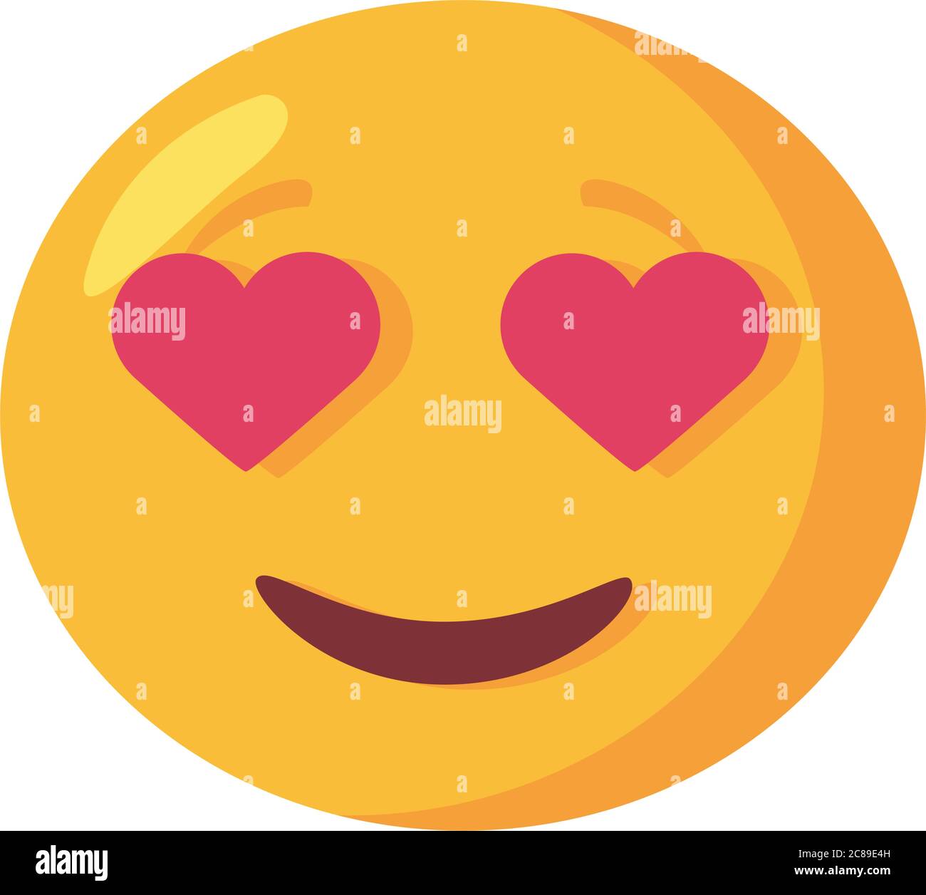 hearts eyes emoji face classic flat style icon vector illustration ...