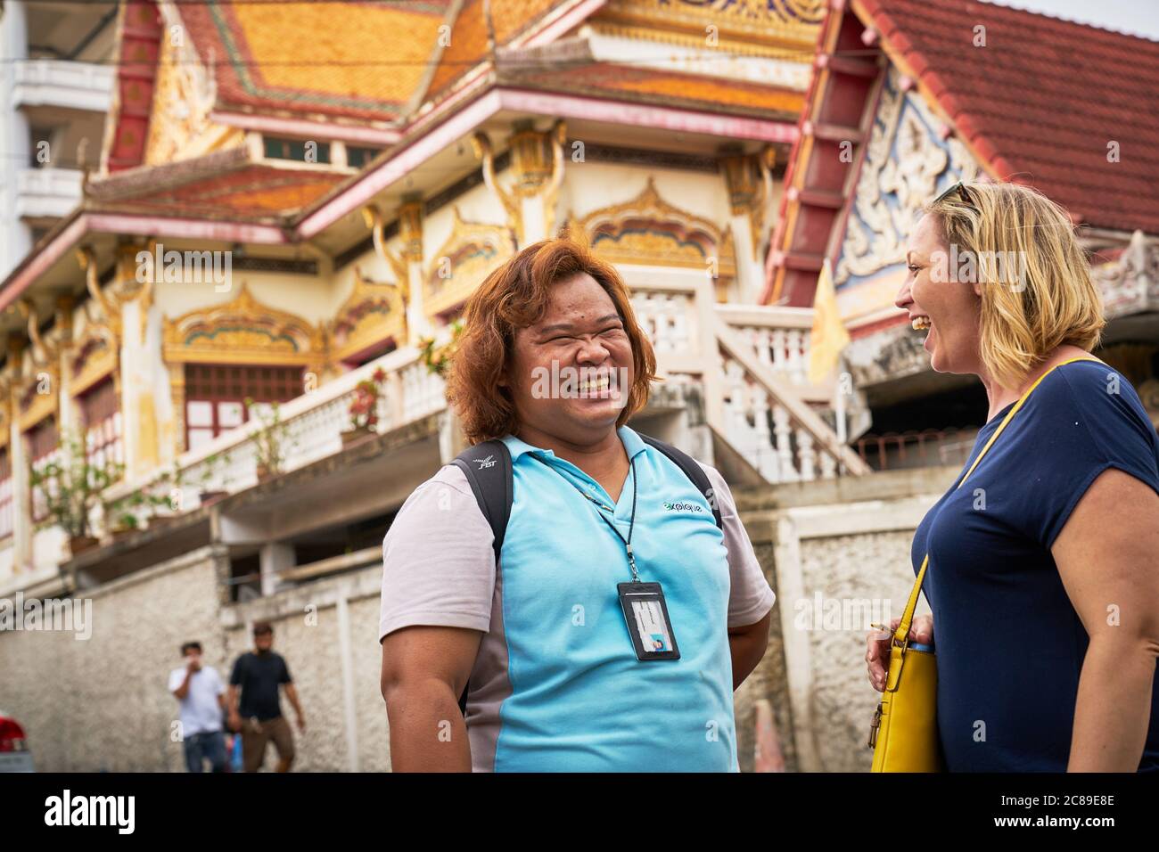 Guided by a local tour guide around Chinatown, Bangkok Stock Photo - Alamy