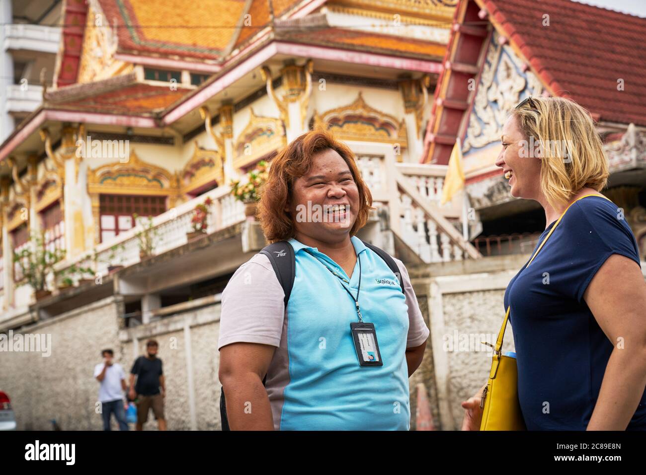 Guided by a local tour guide around Chinatown, Bangkok Stock Photo - Alamy