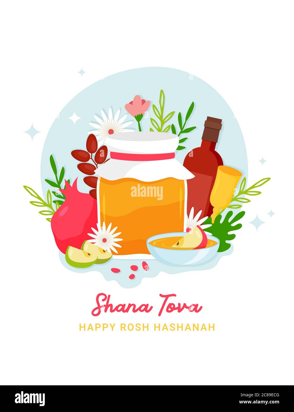 Rosh hashanah jewish new year holiday greeting card design. Greeting ...