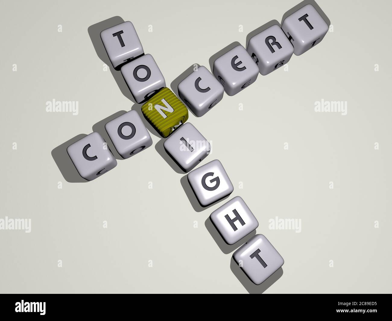 CONCERT TONIGHT combined by dice letters and color crossing for the ...