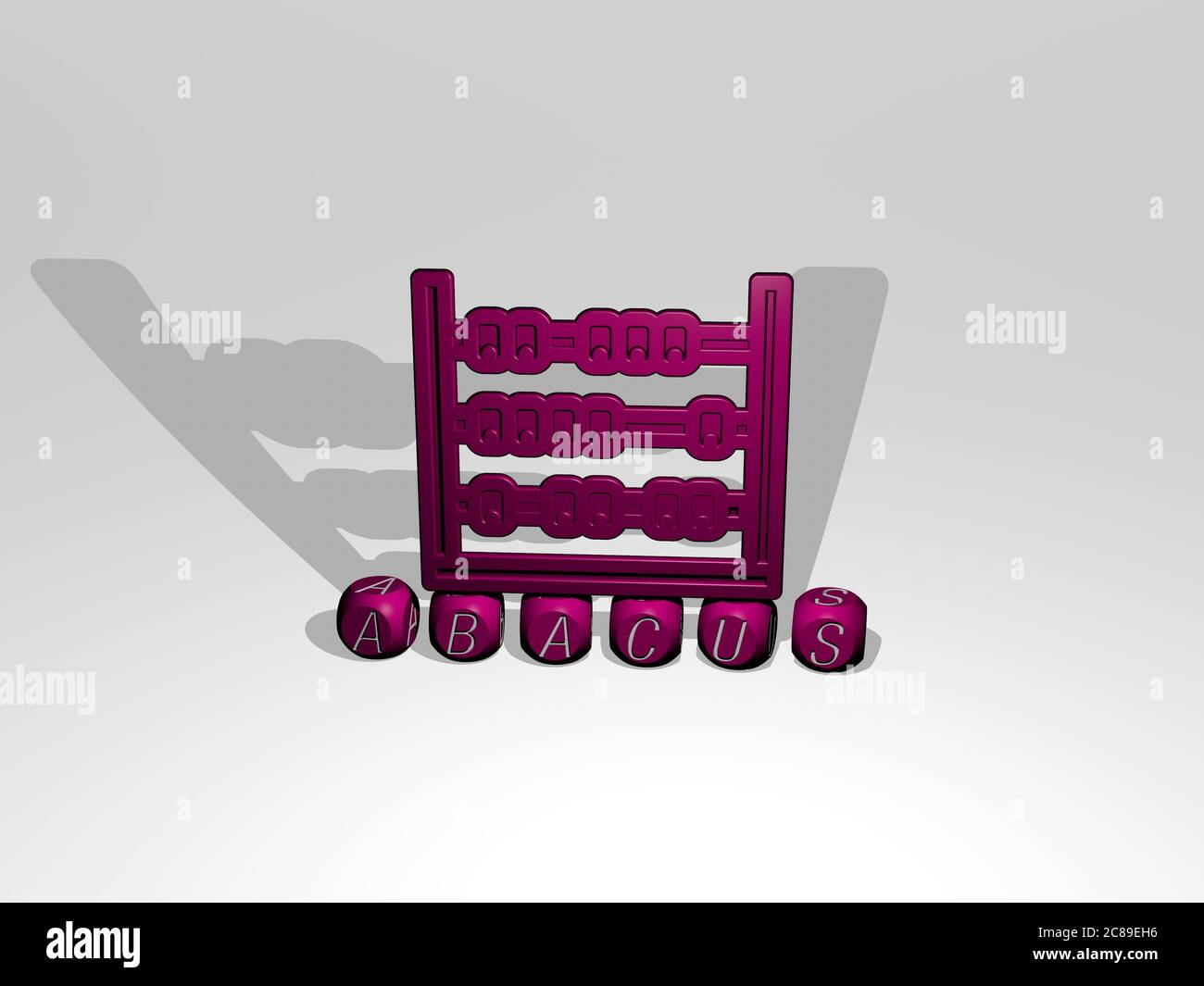 3D graphical image of ABACUS vertically along with text built by ...
