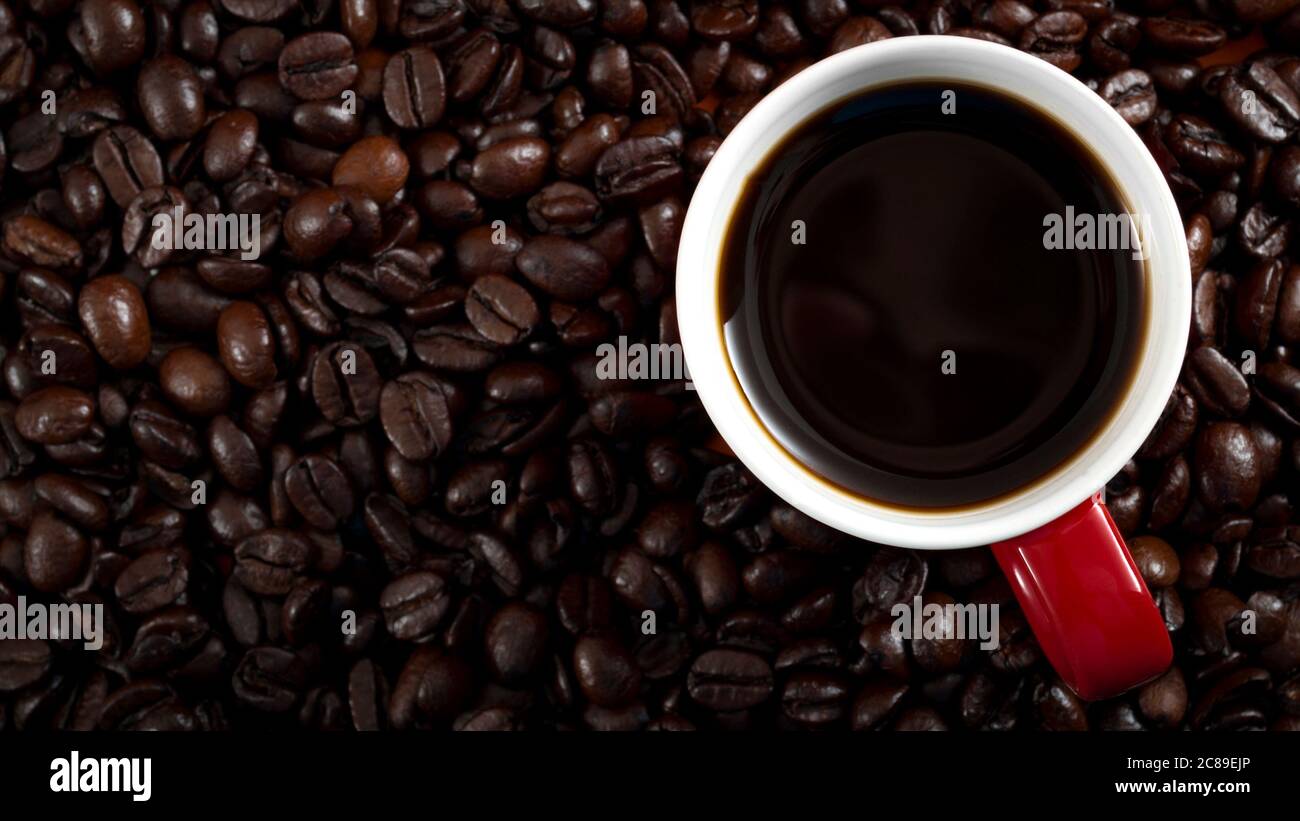 Morning joe, caffeine fix and coffee time concept with a cup of coffe ...