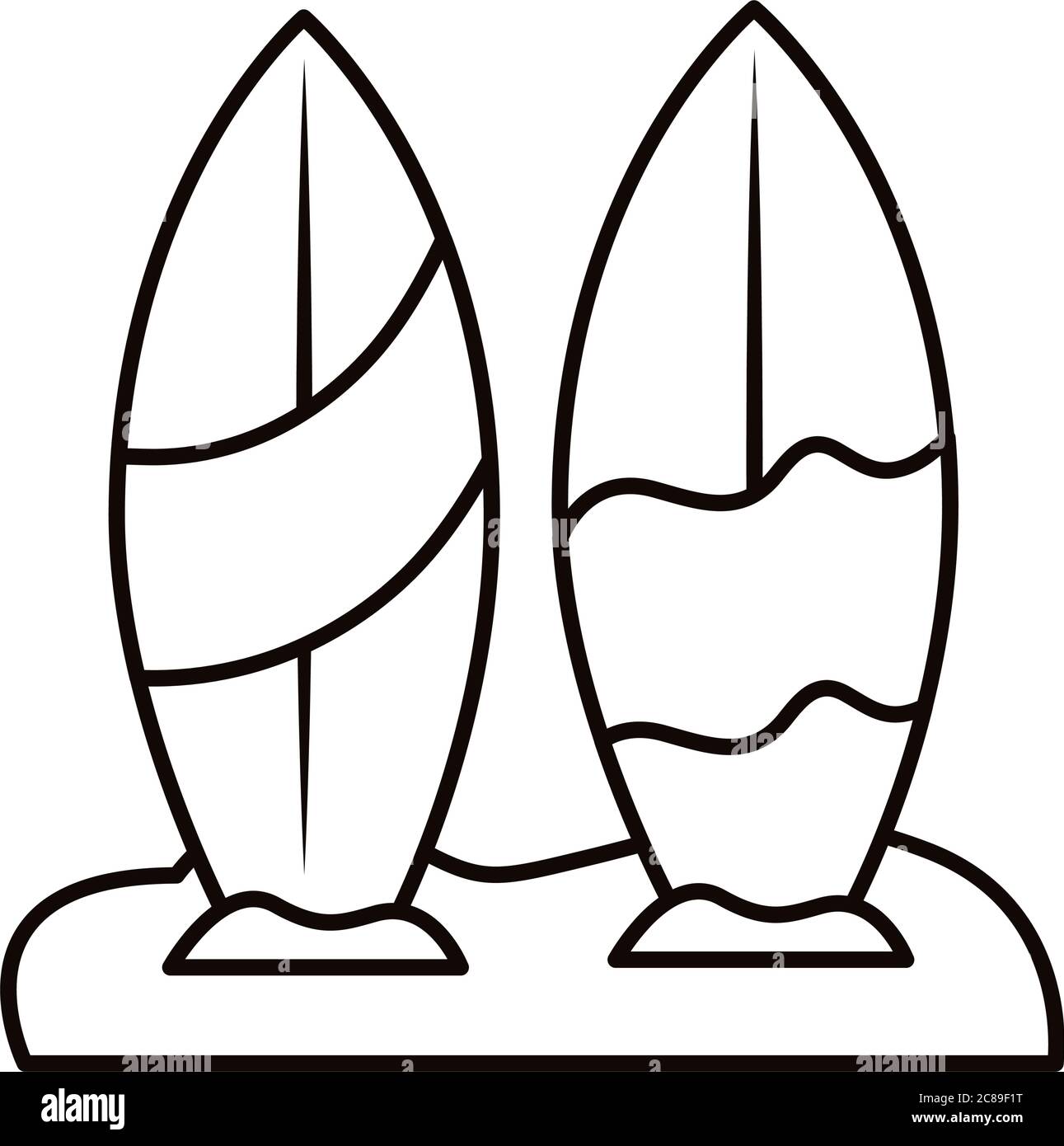 surf boards line style icons vector illustration design Stock Vector ...