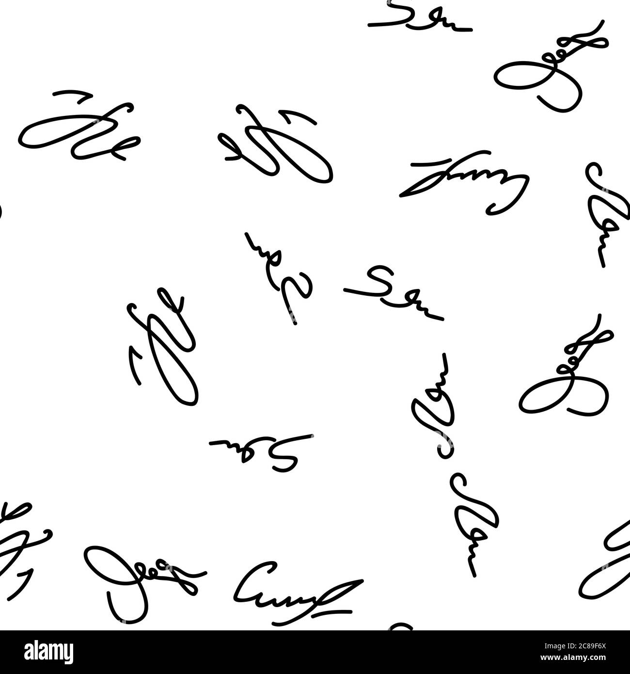 Signature Signing Vector Seamless Pattern Stock Vector Image & Art - Alamy