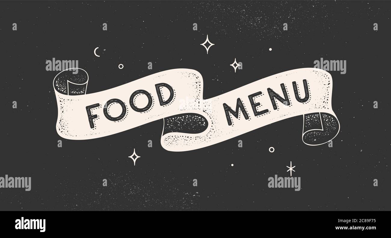 Food Menu. Vintage ribbon Stock Vector Image & Art - Alamy