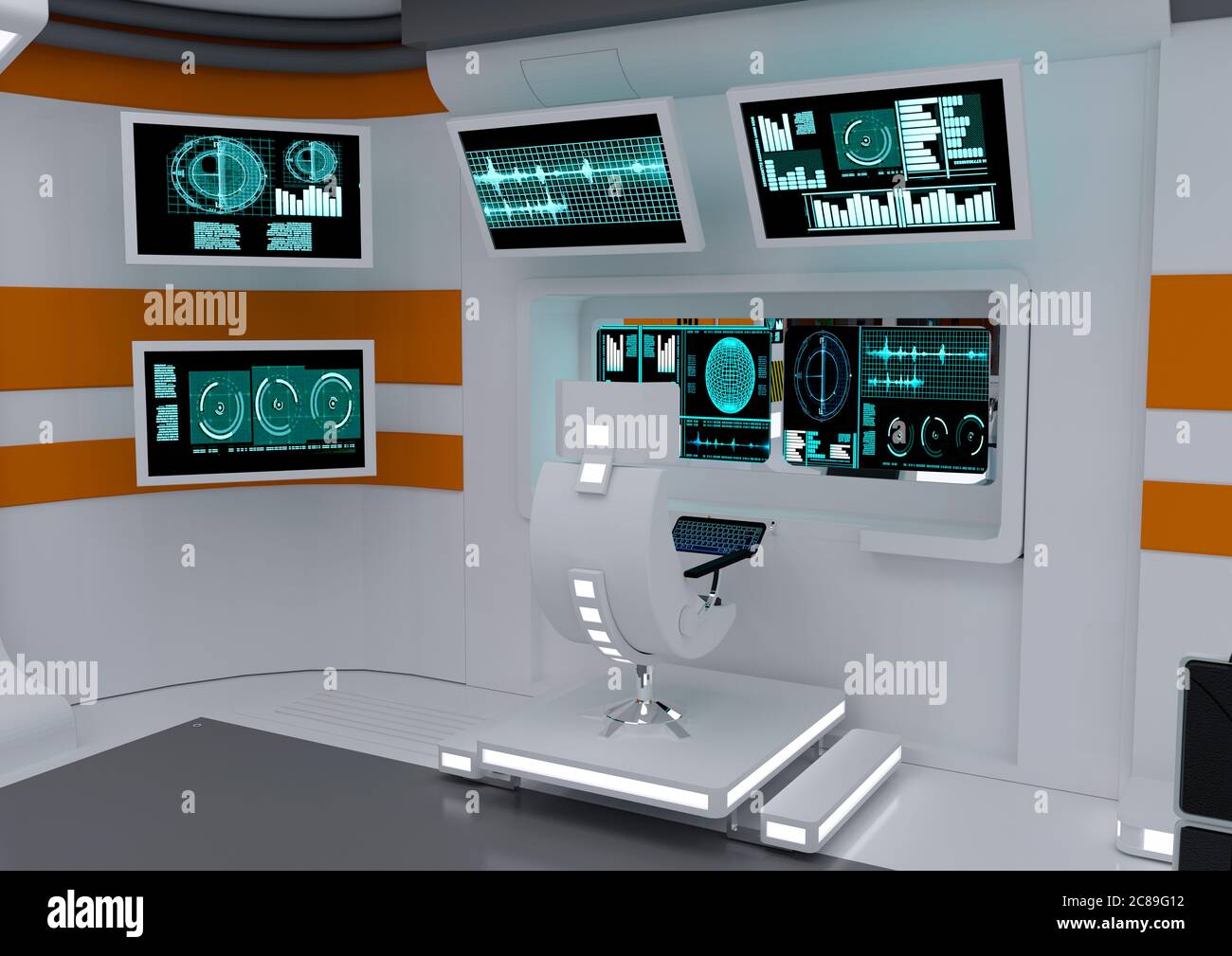 Futuristic command center interior hi-res stock photography and images ...