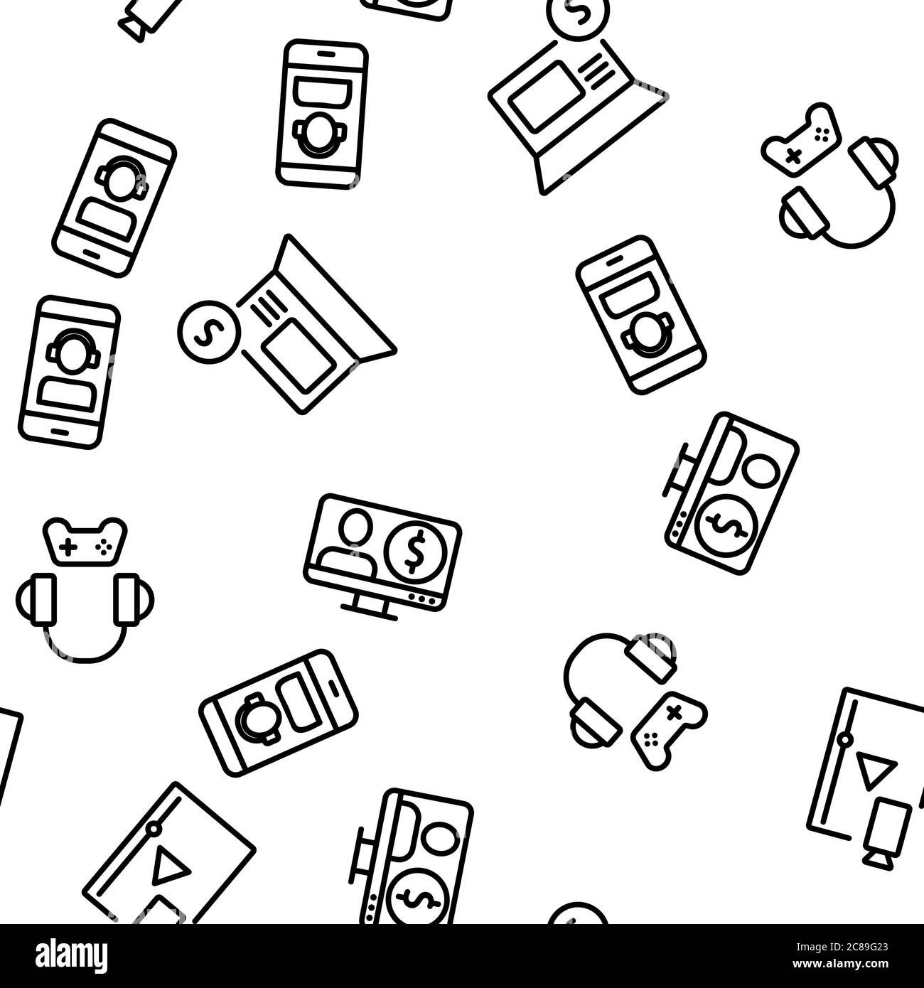 Video streaming linear icons Stock Vector Images - Alamy