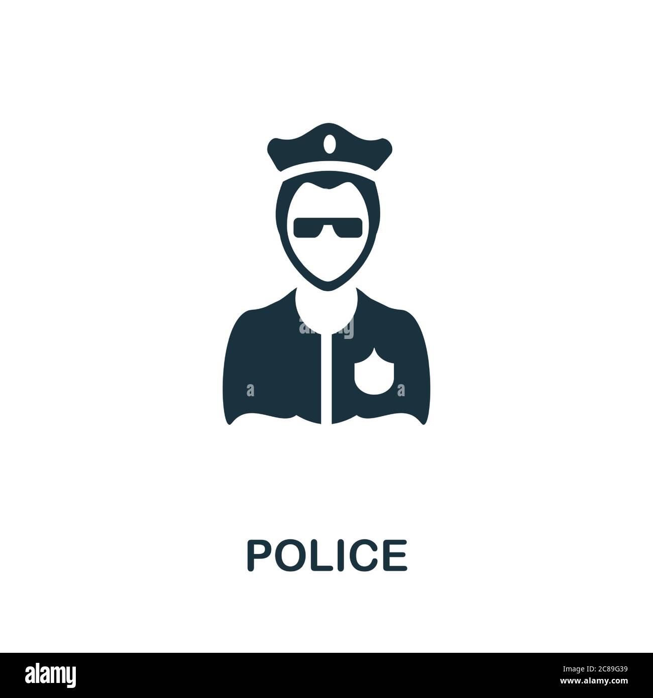 Police icon. Monochrome simple Police icon for templates, web design ...