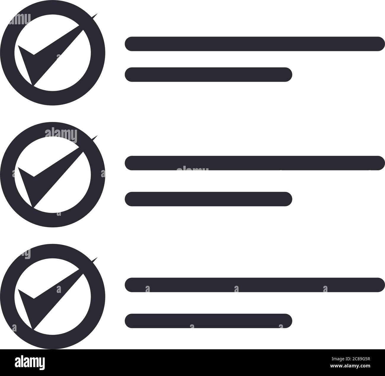 Check marks list line style icon design, Ok tick choice correct ...