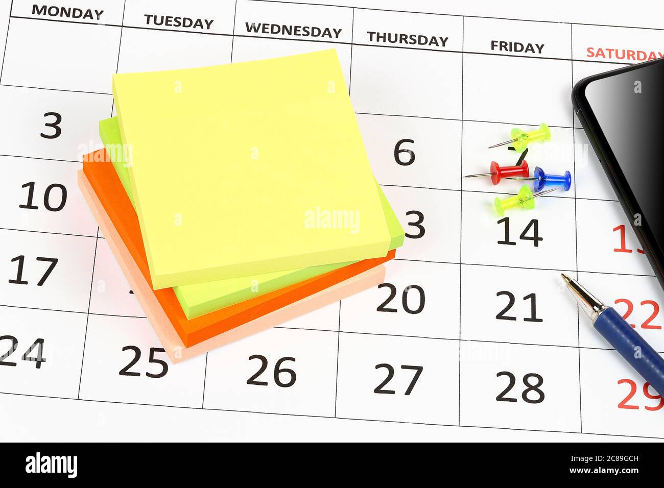 Calendar pins hi-res stock photography and images - Alamy