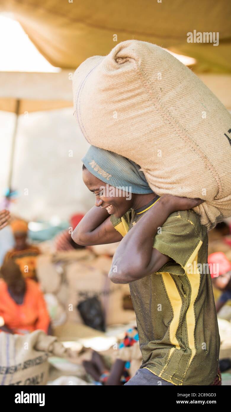 Worker carrying sack hi-res stock photography and images - Alamy
