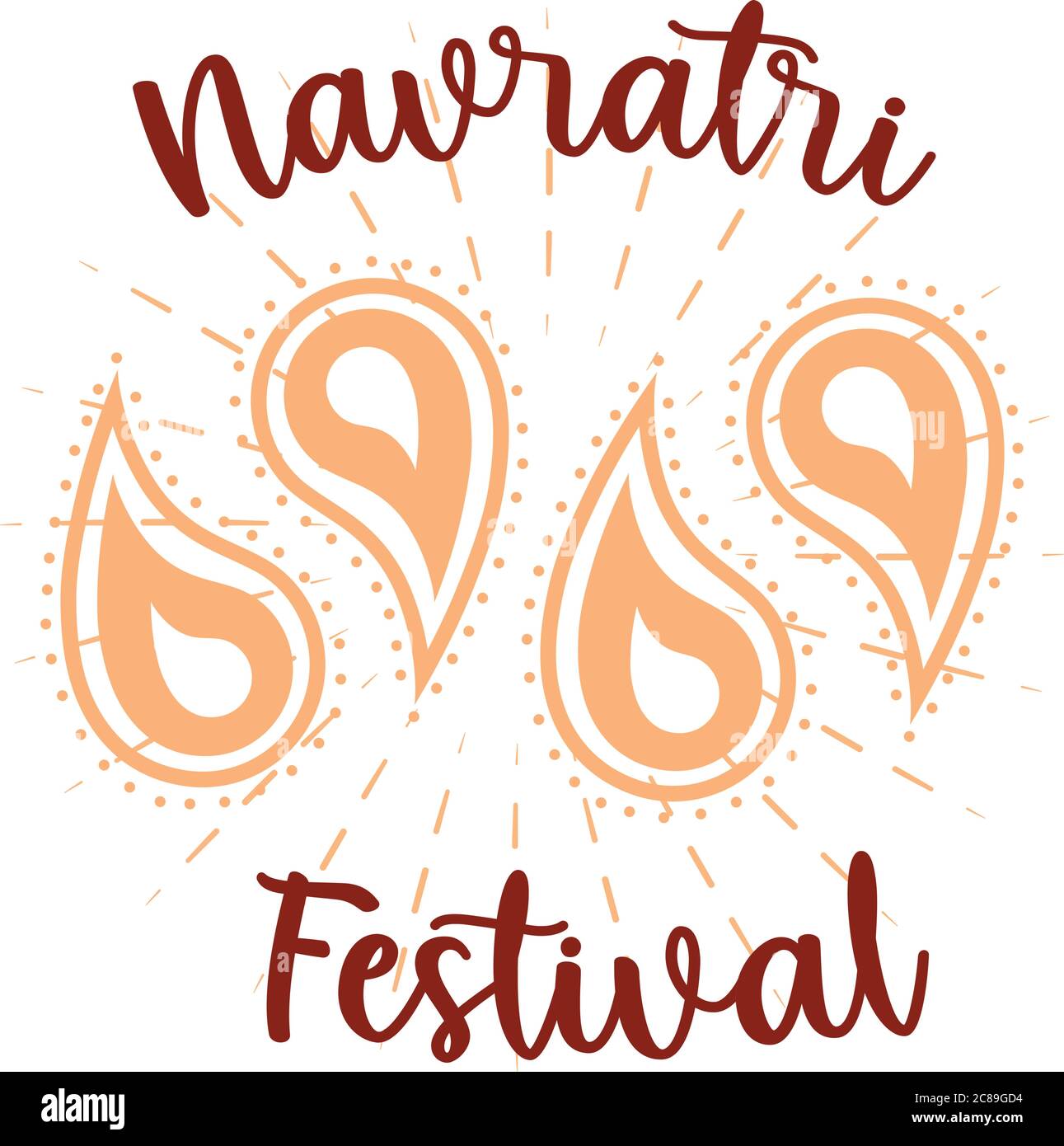 happy navratri indian celebration traditonal ceremony flat style icon ...