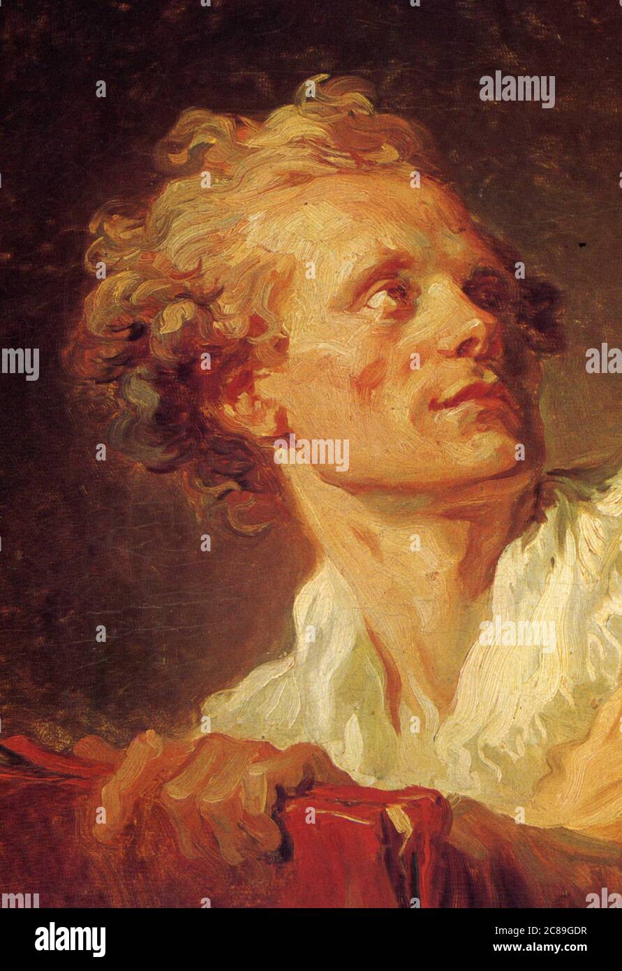 Jean-Honoré Fragonard (1732-1806). Portrait d'artiste. Détail. 81 X 65 ...