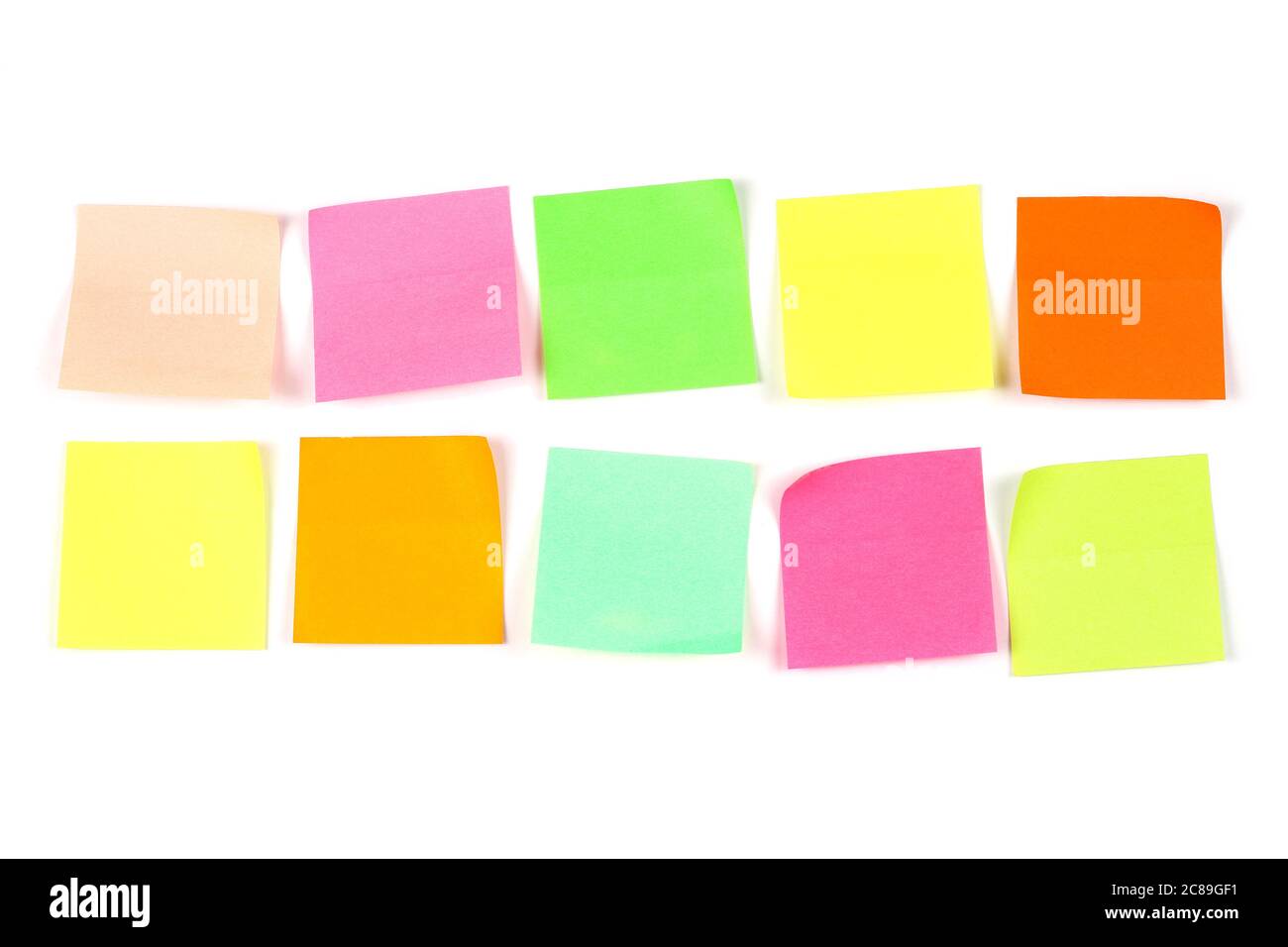 collection of colorful adhesive notes on white Stock Photo - Alamy