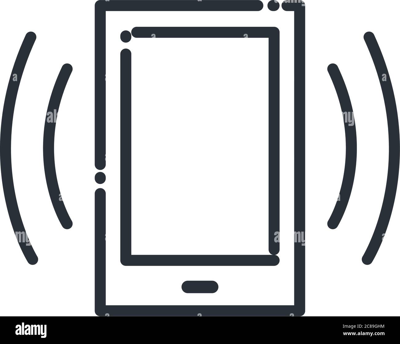 Smartphone with signal line style icon design, Cellphone mobile digital ...