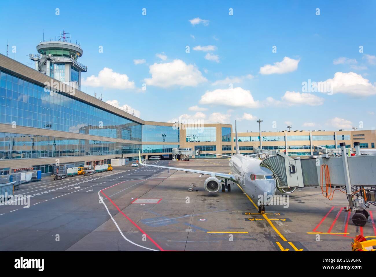 Air control tower and passenger terminal in building international ...