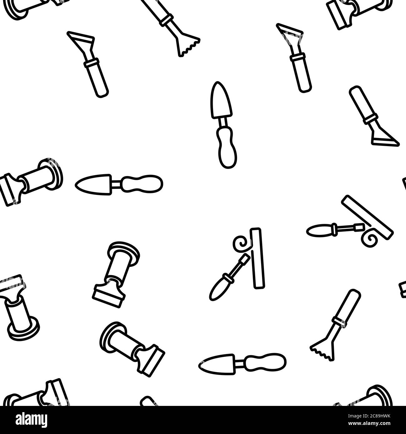 Chisel Carpentry Tool Vector Seamless Pattern Stock Vector Image & Art ...