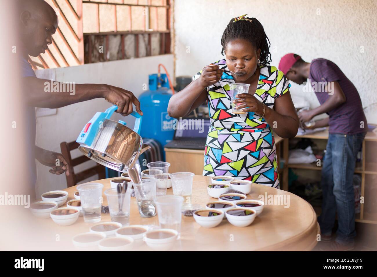 Coffee tasting (cupping) by Q-grader professional tasters at Mountain ...