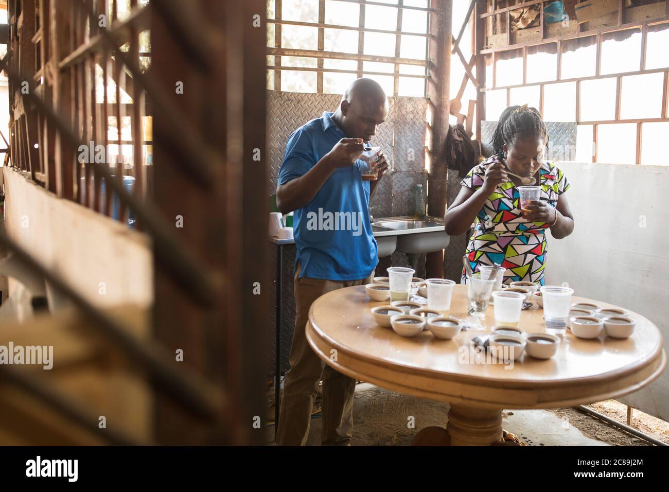 Coffee tasting (cupping) by Q-grader professional tasters at Mountain ...