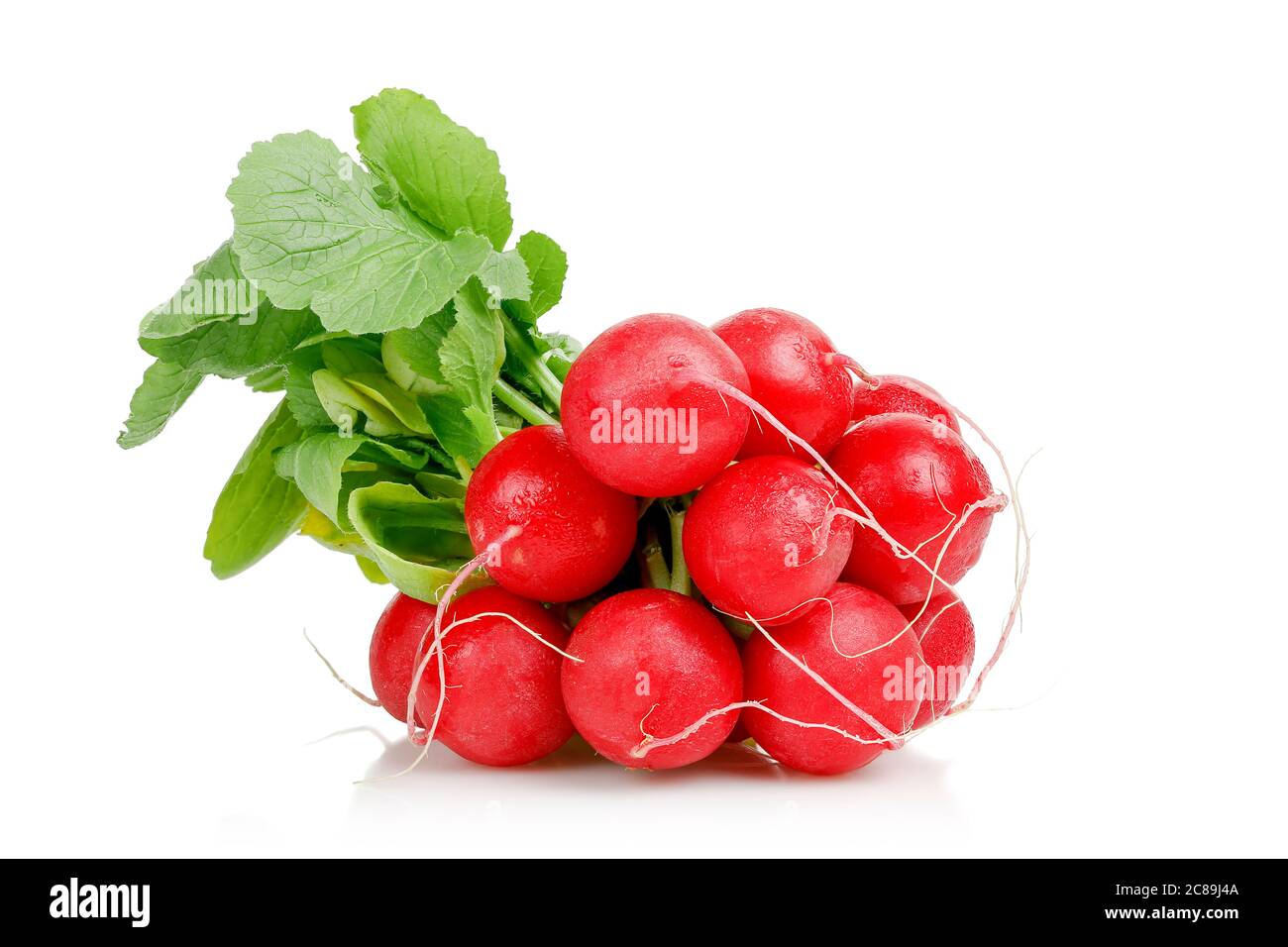 bunch of fresh radishes isolated on white Stock Photo - Alamy